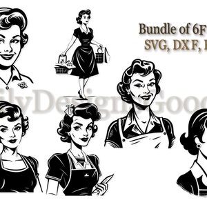 Retro Housewife Svg Homemaker Women Svg Traditional Wife Mother 50s 60s ...