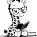 8 Reading Giraffe SVG – 8 Book Lover Cut File – Educational Animal ...