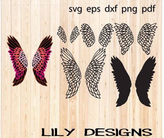 3d Wings Svg Angel Wings Svg Layered Wings Svg Layered | Etsy