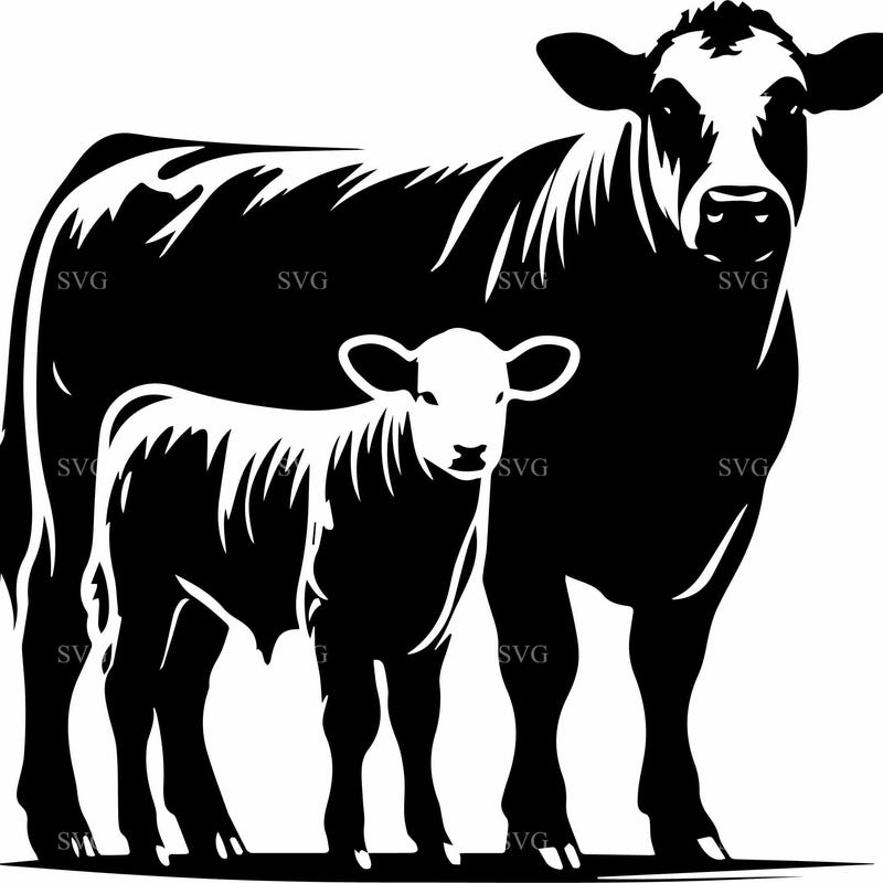 Christmas Angus Cow Svg - Etsy