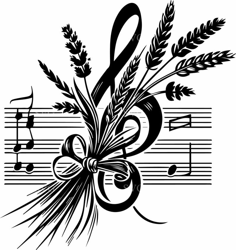 6 Floral Treble Clef SVG – Rustic Music Decor Cut File - Etsy