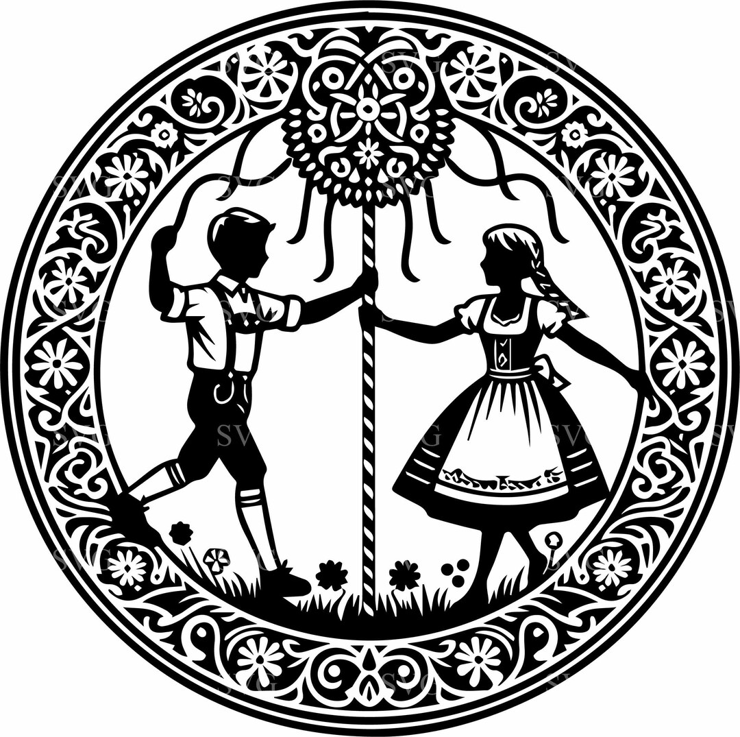 Traditional German Children SVG 5 Cut File - Bavarian Folk Dance ...