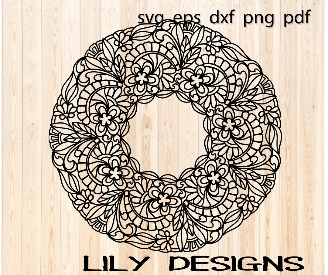 Mandala Svg File, Circle Monogram Svg, Monogram Wreath Svg, Floral ...