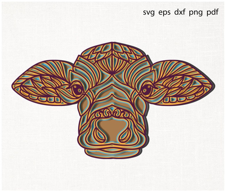 3d Layered Cow Svg Wood Multilayer Sign Porch Farm Logo Laser | Etsy