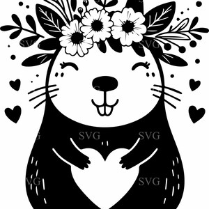 3 Floral Capybara SVG 3 Cut File - Cute Capybara With Flower Crown ...