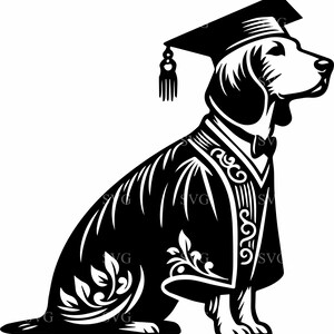 Graduation Dog SVG, 8 Cute Grad Puppy Cut File, Class of 2025 Clipart ...