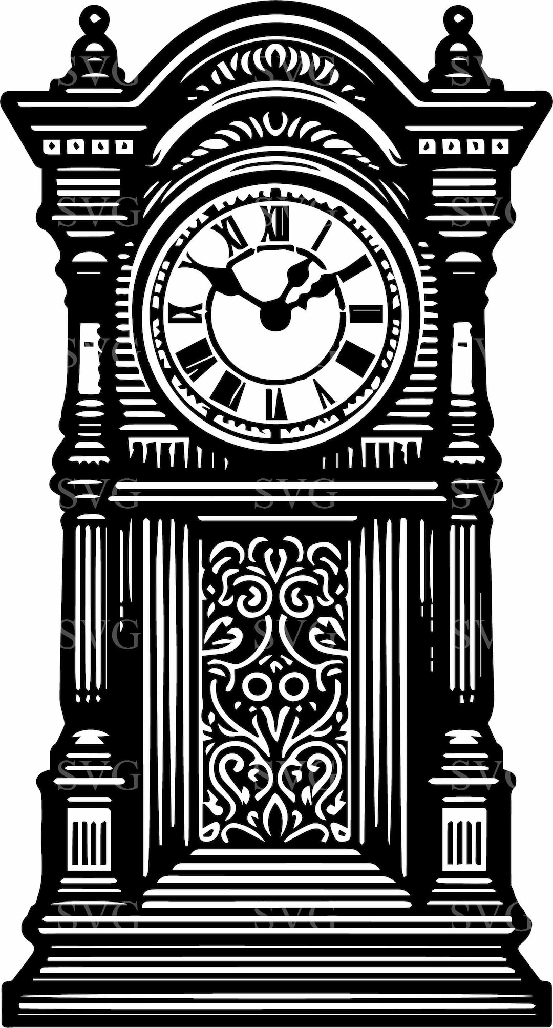 Archivo de corte de péndulo vintage SVG de reloj de pie de 6 pulgadas ...