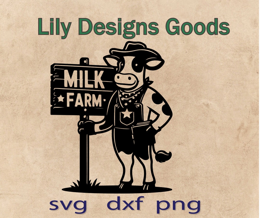Cow Farm Fresh Sign Svg PNG DXF Glowforge Farmhouse Engraved Diy Laser ...