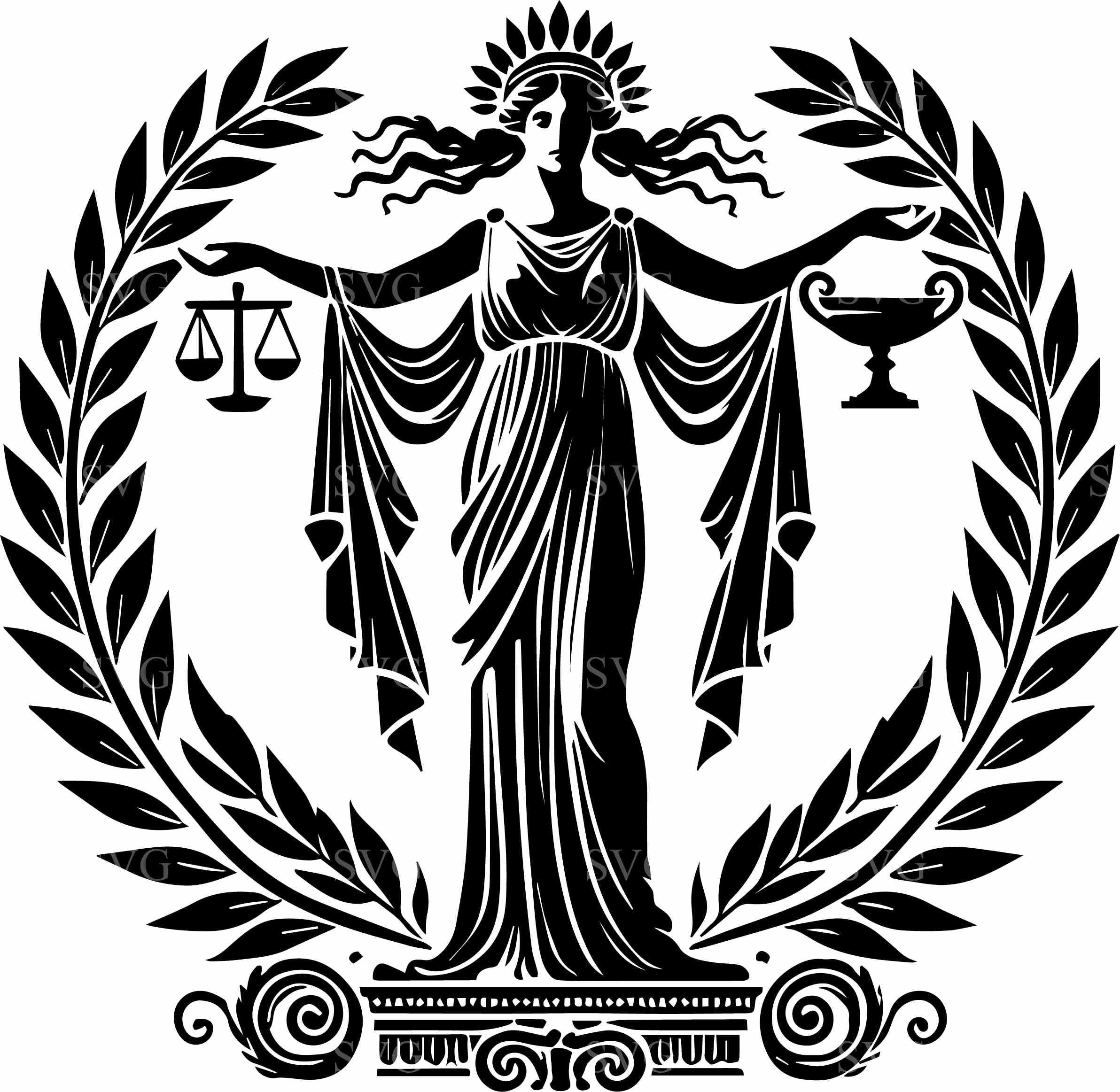 Ancient Greek Goddesses SVG 4 Cut File | Mythological Trio Silhouette ...