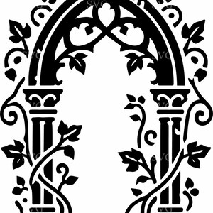 Gothic Archway SVG - 4 Ivy-covered Ruins Design - Elegant Medieval Door ...