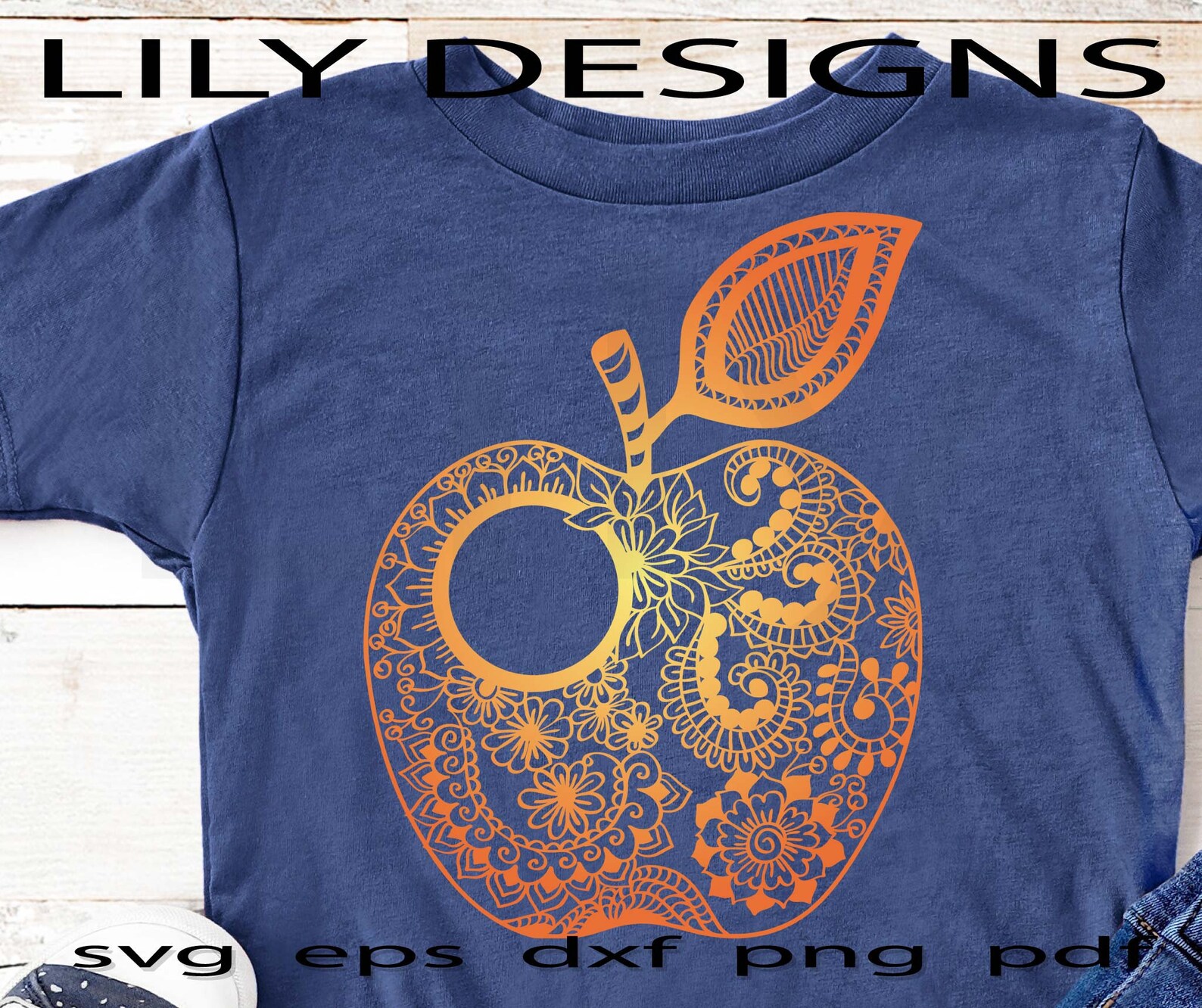 Apple Svg Apple Mandala Svg Teacher Svg Teacher Mandala | Etsy