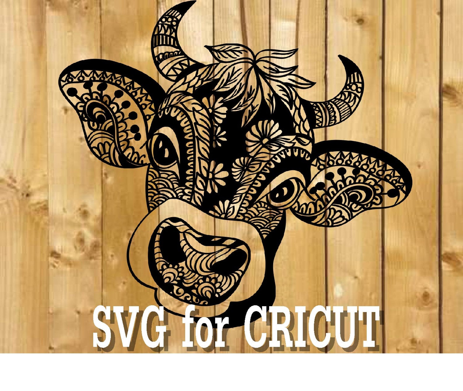 Cow Mandala Svg / Zentangle Cow Svg / Intricate Svg File / - Etsy