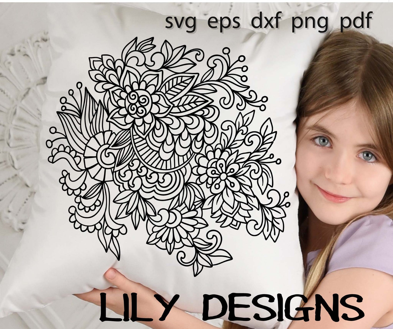 Flower Mandala Svg / Zentangle Flower Svg / Intricate Svg File - Etsy