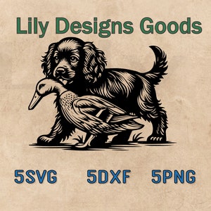 Hunting Dog SVG Dog With Duck Clipart Hunting Cut File for Cricut and ...