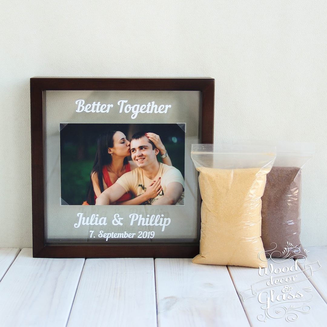 Wedding Sand Ceremony Photo Frame With Sand - Unity Sand Ceremony With ...