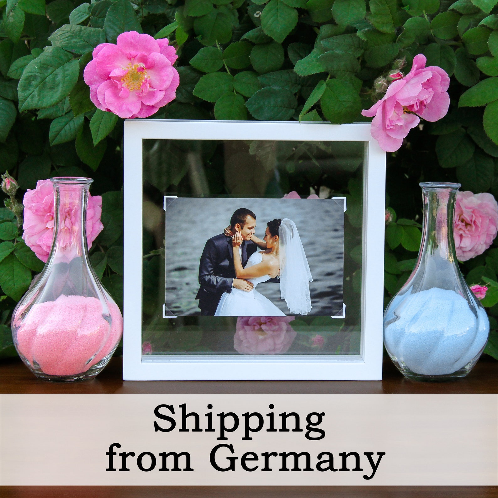 Wedding Sand Ceremony Photo Frame Set With Sand - Unity Sand Ceremony ...