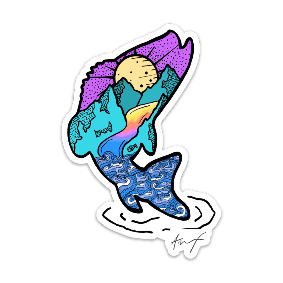 Fish Sticker, Fish Decal, Fishing Sticker, Car Decal, Water Bottle ...
