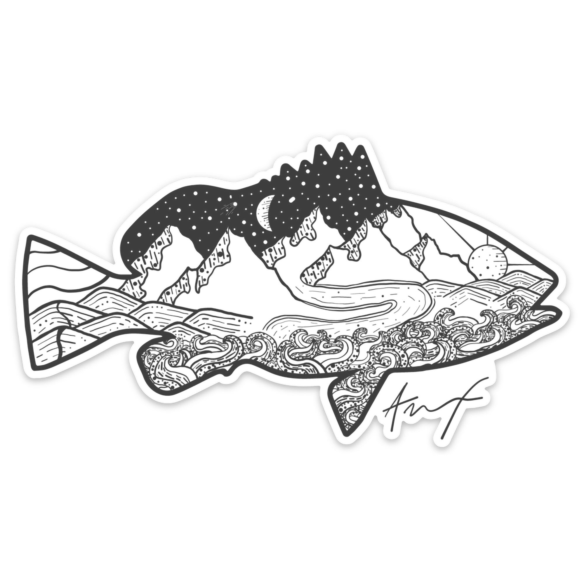 Bass Sticker, Bass Decal, Fishing Sticker, Nature Sticker, Car Decal ...
