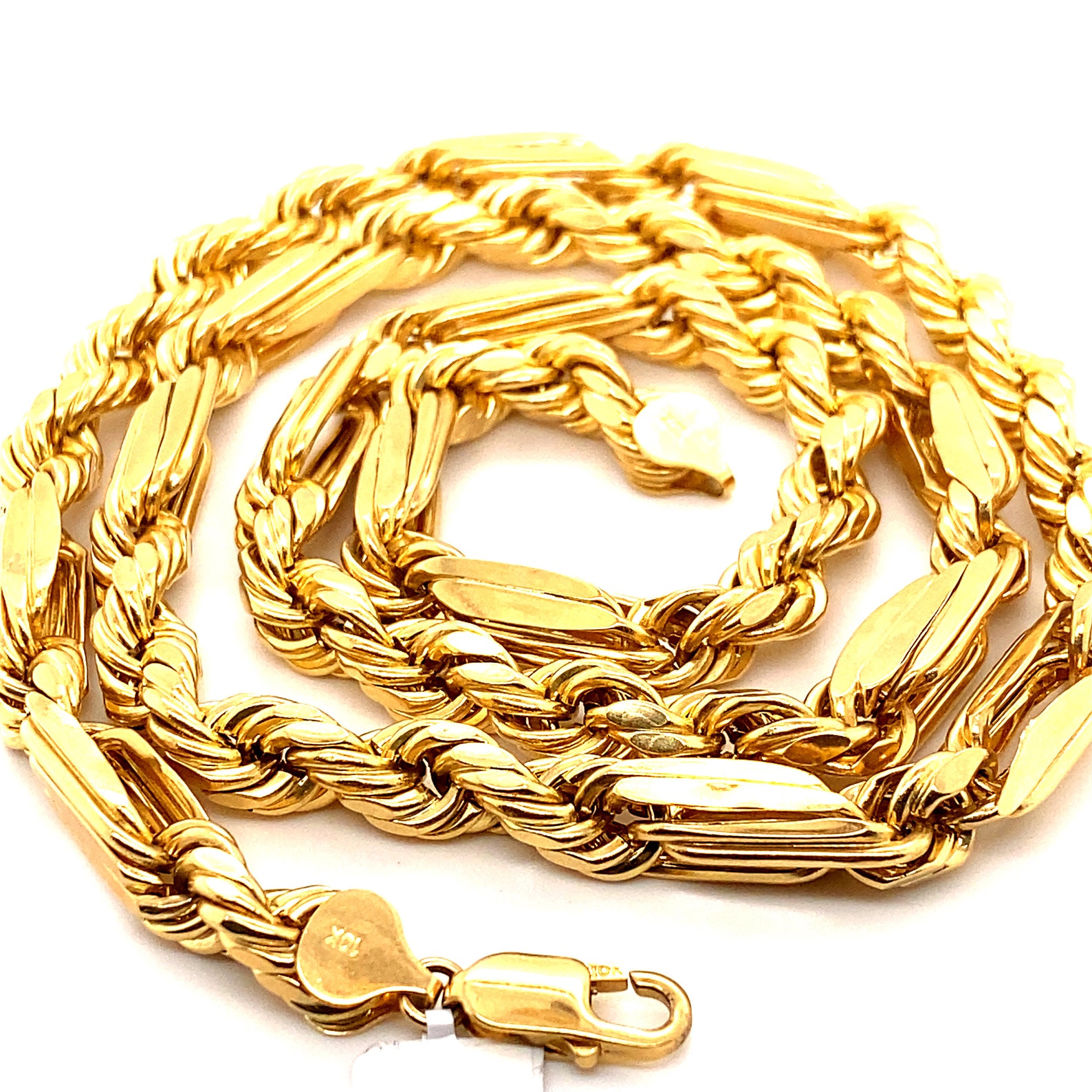 Large Hollow 10K Figarope Milano Chain Necklace 27 9 5mm GORGEOUS Large Hollow 10K Figarope Milano Chain Necklace 27 9 5mm GORGEOUS