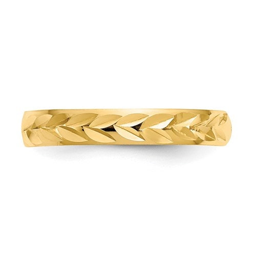 Handcrafted 14k Yellow Gold Toe Ring Diamond Cut Gorgeous - Etsy
