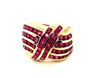 Gold Ruby Dome Ring - Etsy