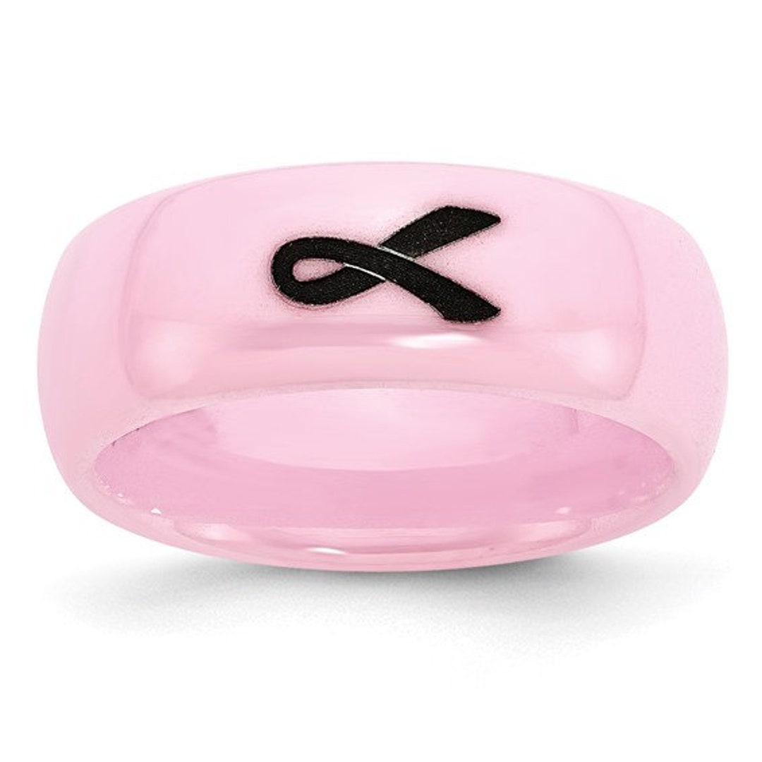 Very Special Piece Pink Ceramic Breast Cancer Ring 8mm - Etsy