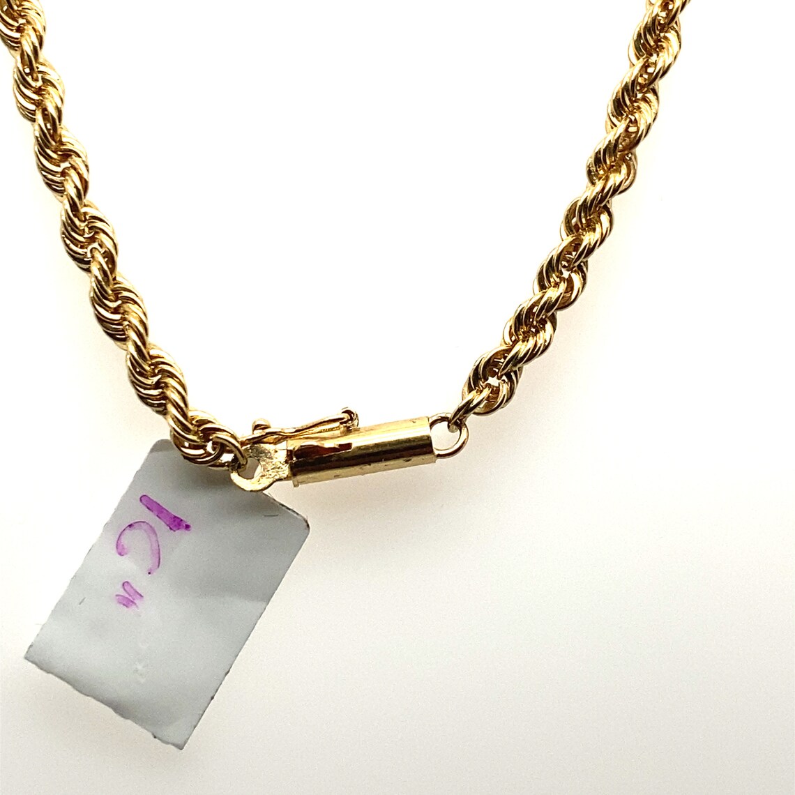 14K Yellow Gold Rope Chain 16 Inches 3mm With Bayonet Clasp - Etsy