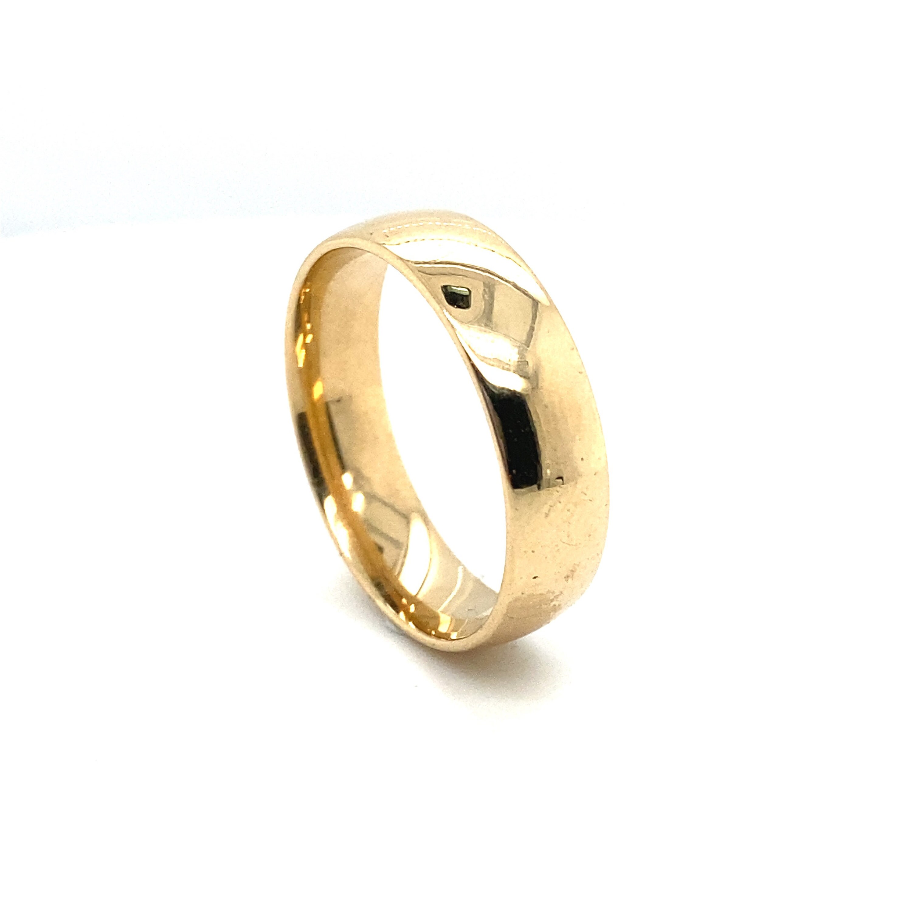 Mens 14KT Gold 6mm Band Ring - Etsy
