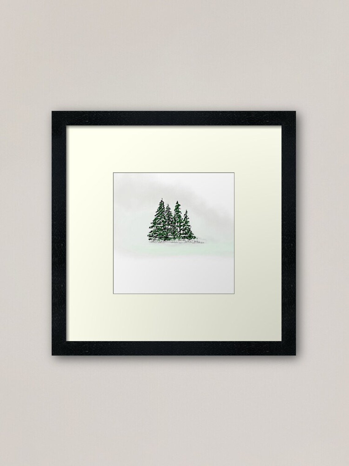 Printable Pine Trees, Wintery, Evergreen Trees, Snow Digital Download ...