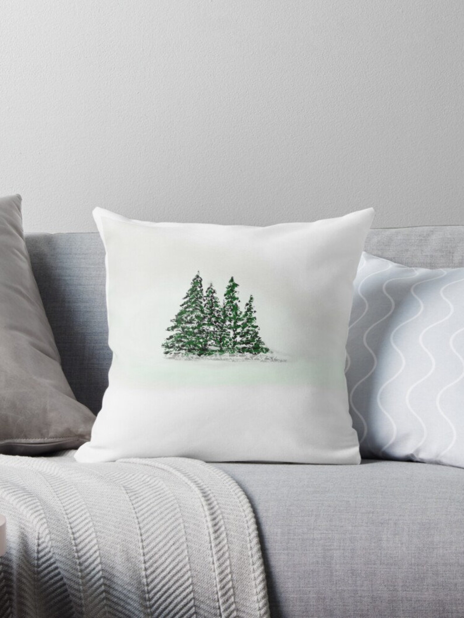 Printable Pine Trees, Wintery, Evergreen Trees, Snow Digital Download ...