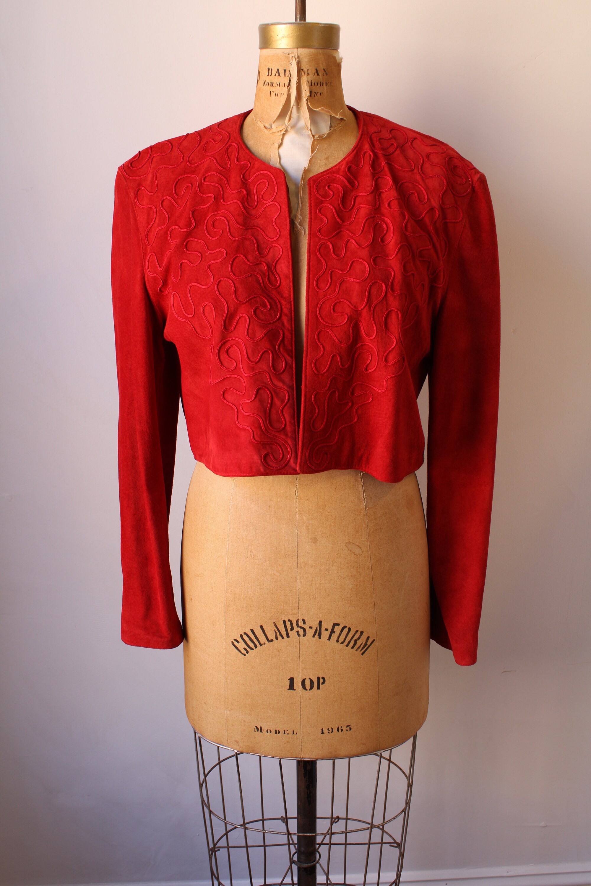 Red Suede Leather Jacket / 1970s Vintage Cropped Jacket / 70s - Etsy