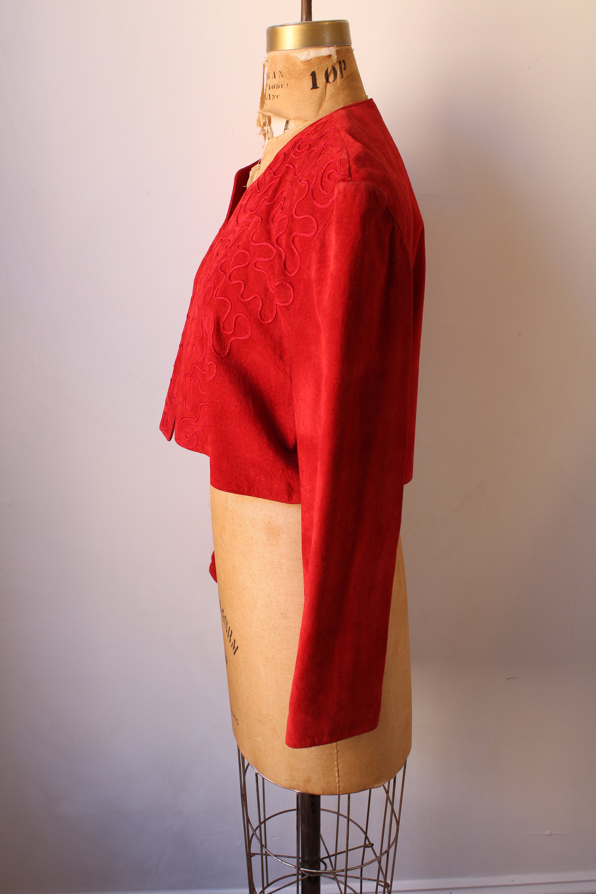 Red Suede Leather Jacket / 1970s Vintage Cropped Jacket / 70s - Etsy
