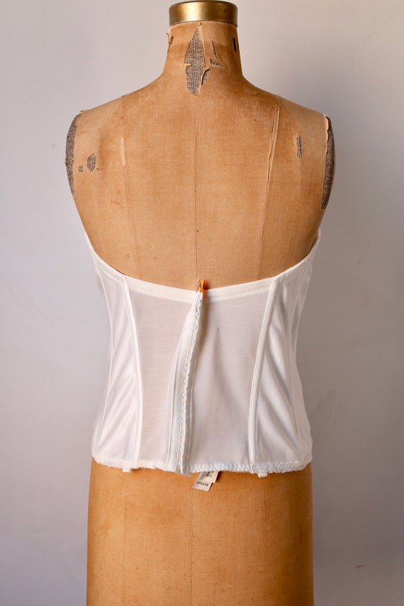 White Bustier Bra / Vintage 1970s Sexy Longline Pinup… - Gem