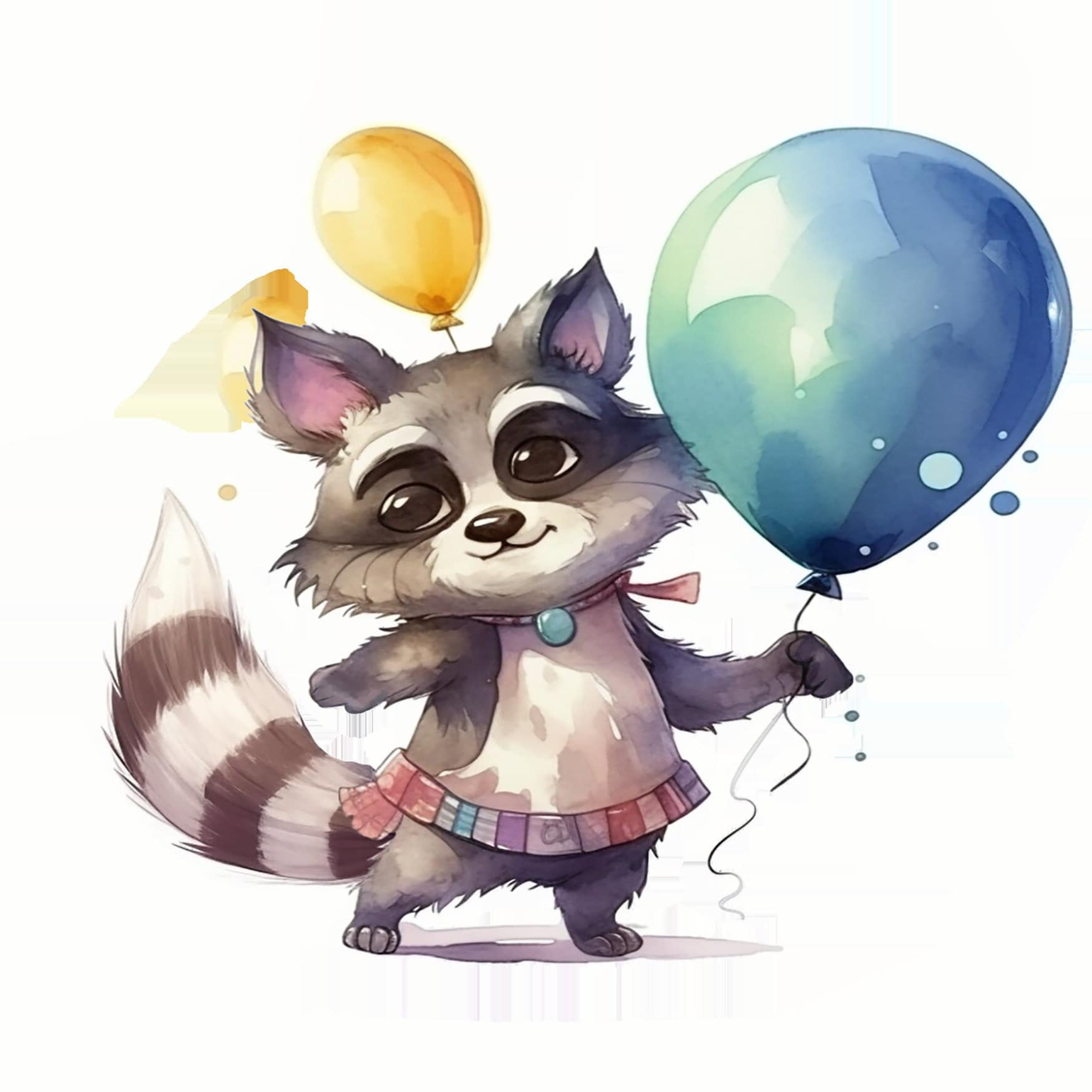 Bundle Watercolor Raccoons Clipart, Nursery, Raccoons Birthday Party ...