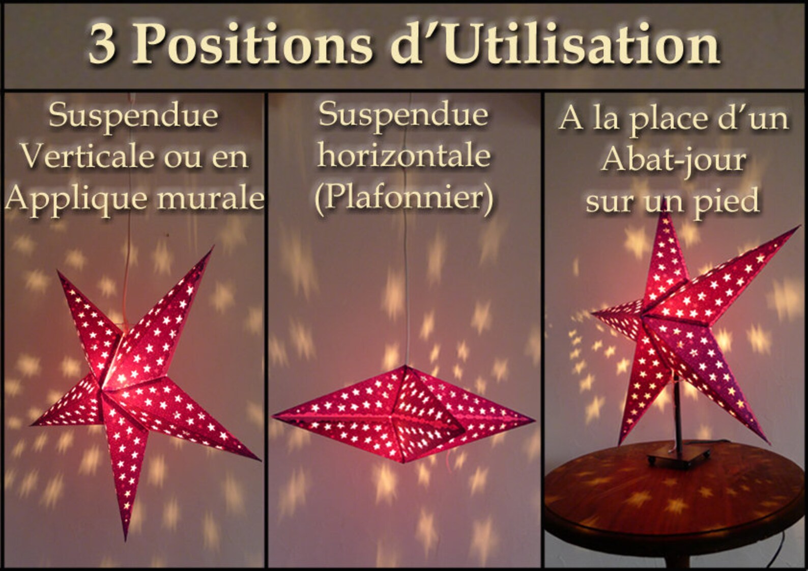 Paper Star Lampshade, Lantern, Goa Star, Christmas, Decoration 6 Colors ...