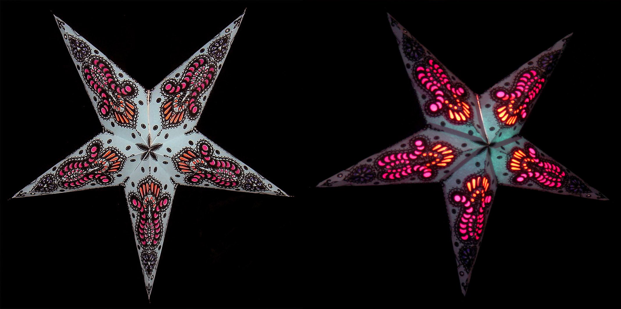 Paper Star Lampshade, Lantern, Goa Star, Christmas, Decoration 6 Colors ...