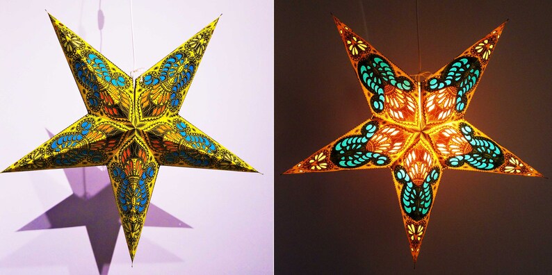 Paper Star Lampshade, Lantern, Goa Star, Christmas, Decoration 6 Colors ...