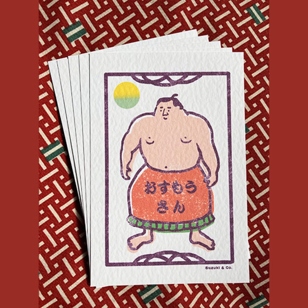 Sumo Postcard 5 Set, New Year's Cards, Postcards, Postcards, Japan ...