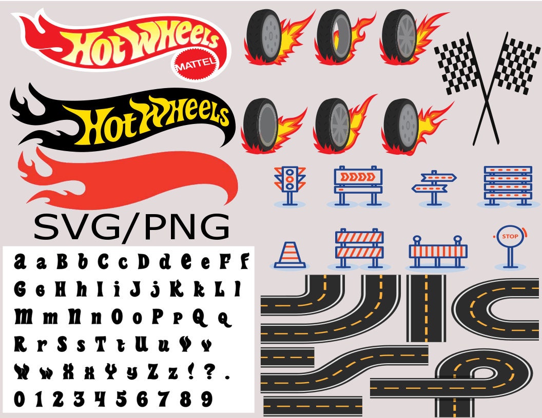 Hot Wheels Party Pack Svg Png Hot Wheel Birthday Bundle Etsy