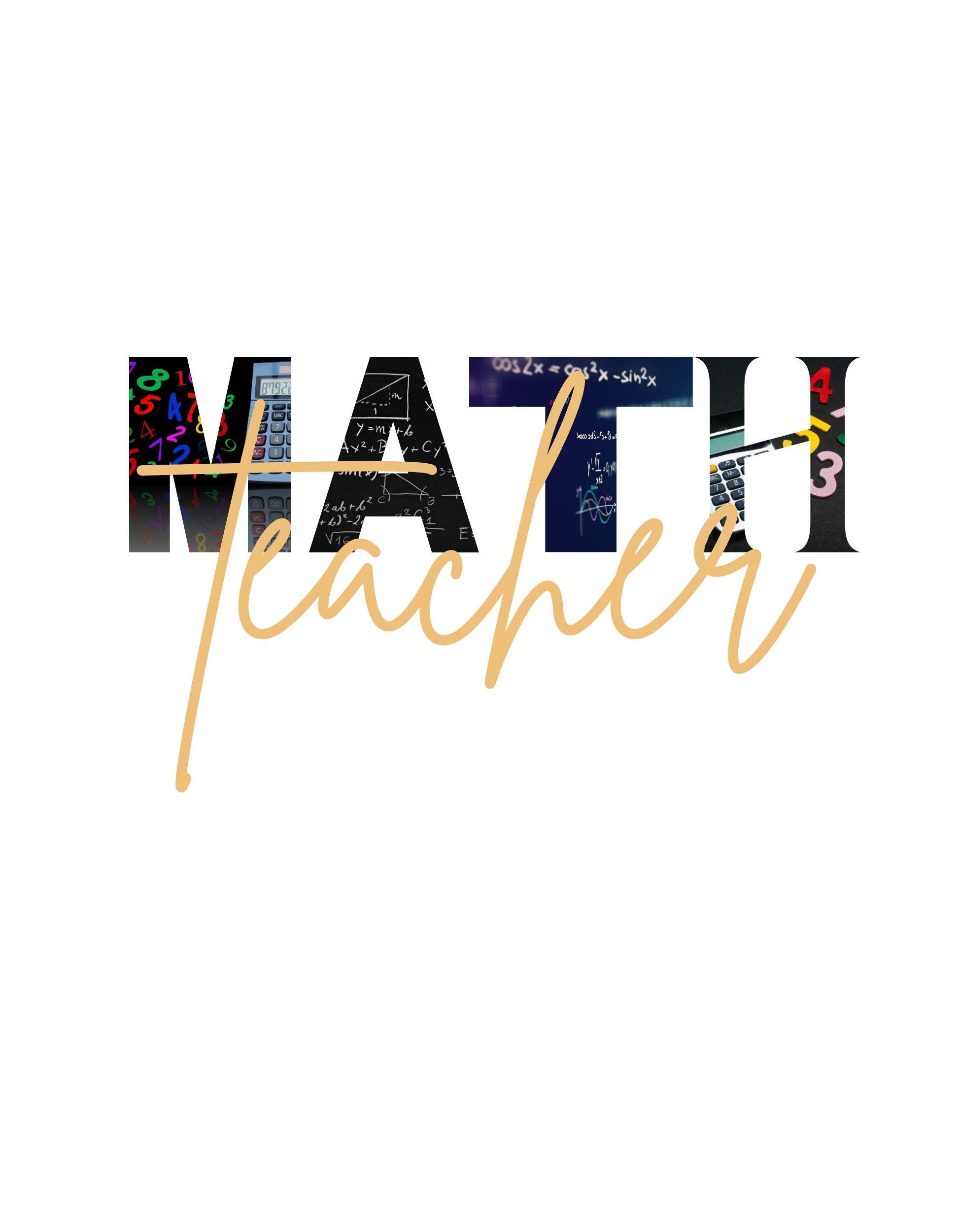 Colorful "math Teacher" Digital Design – SVG, PNG & JPEG Formats - Etsy