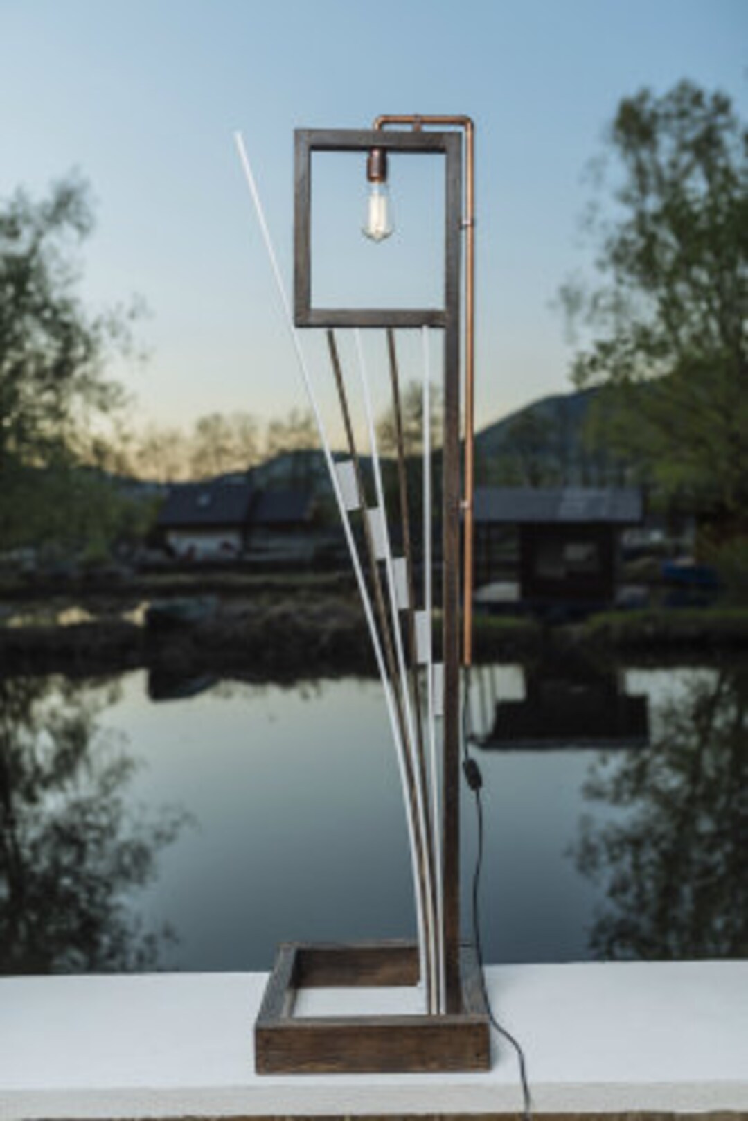 Floor Lamp Wooden Lamp Pallet Furniture Mindfulness Gift - Etsy