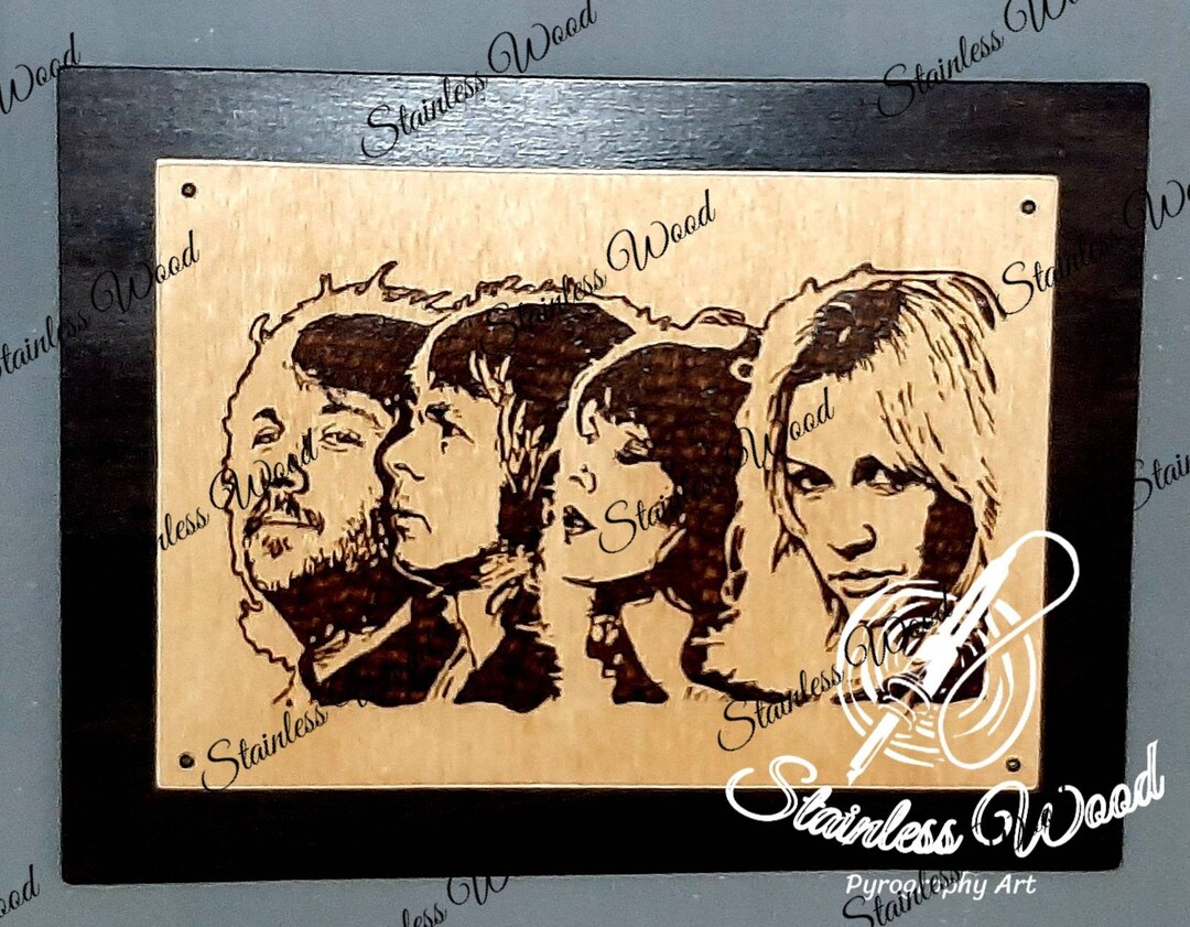 Abba, Custom Wood Burning, Pyrography Art, Photo on Wood, Anniversary ...