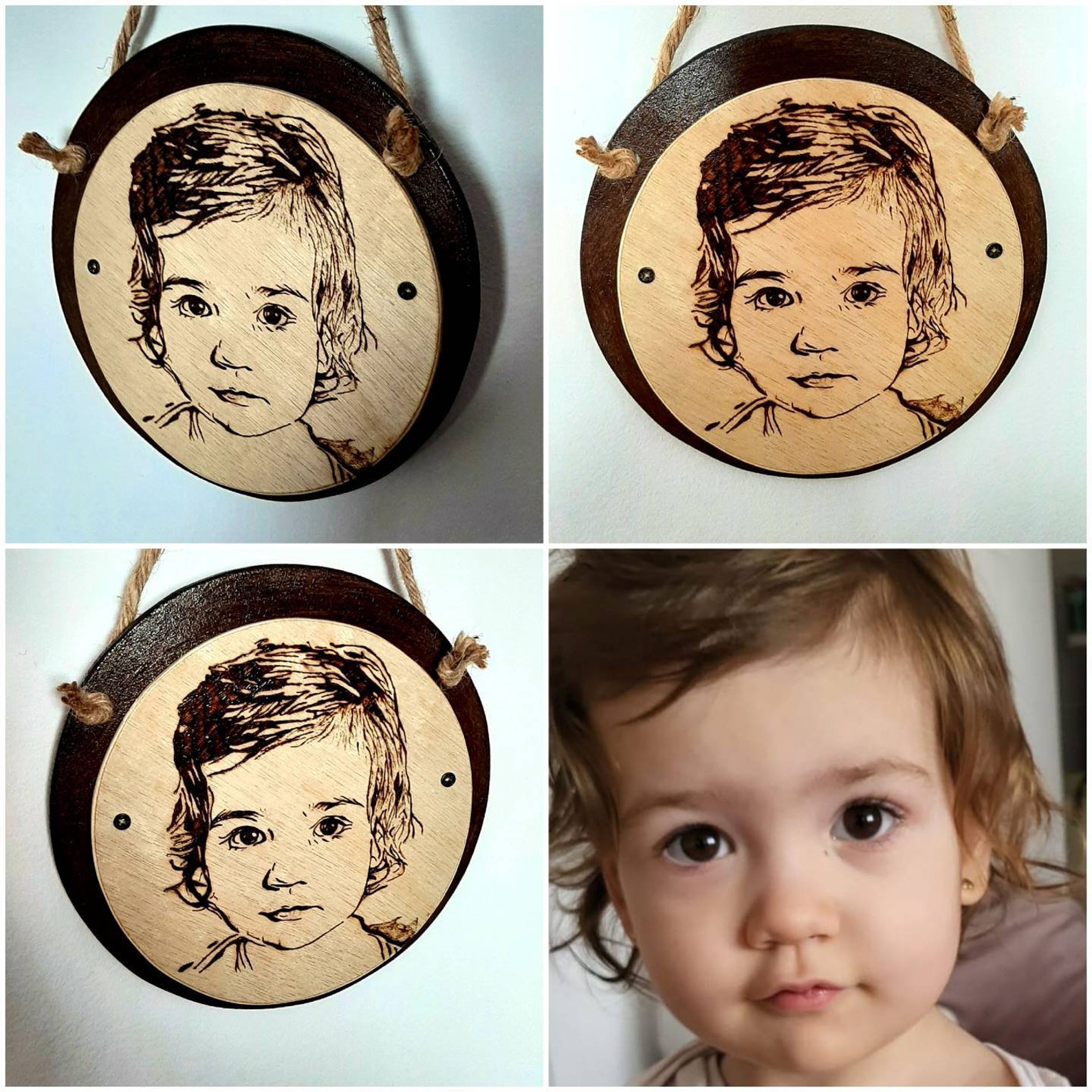 Custom Woodburning Gift, Custom Painting From Photo, Personalized Child ...