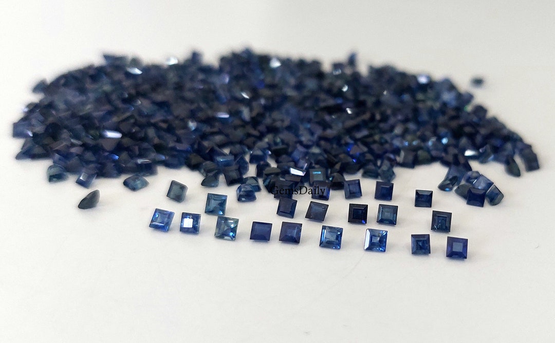 Blue Sapphire Square 2MM Natural Sapphire Faceted Cut Gemstone Sapphire ...