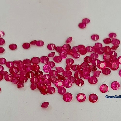 Over 1 Carat Natural Ruby Round Cut Loose Faceted Gems 3mm - Etsy