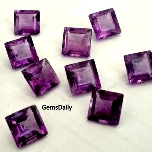 10 MM AAA Quality Natural Amethyst Square Loose Faceted Step - Etsy