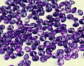2.5 MM AAA Quality Natural Amethyst Round Loose Faceted Step | Etsy