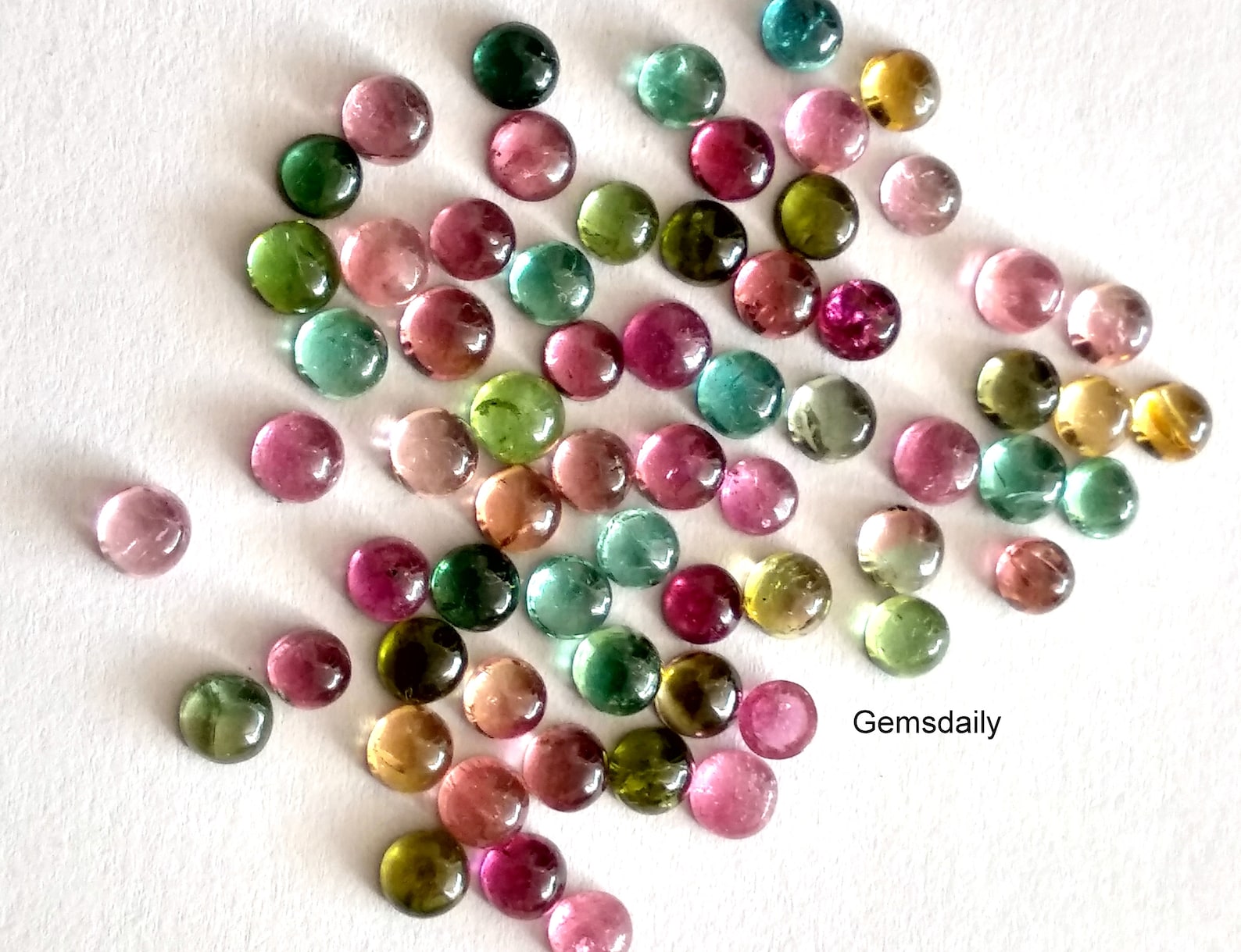 3 MM Natural Tourmaline Cabochon Round Loose Multicolor - Etsy