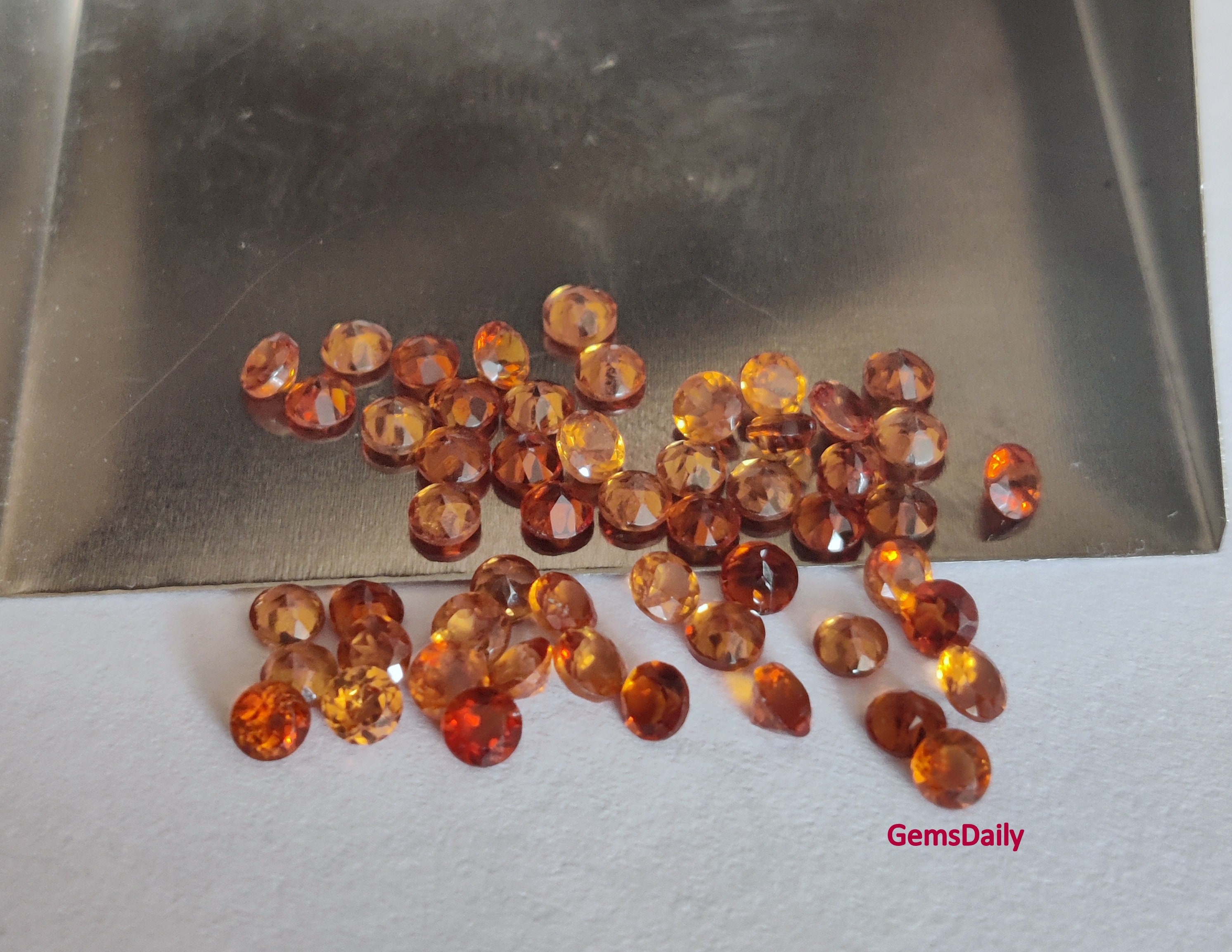 Natural Hessonite Garnet 3MM Hessonite Garnet Round Faceted | Etsy
