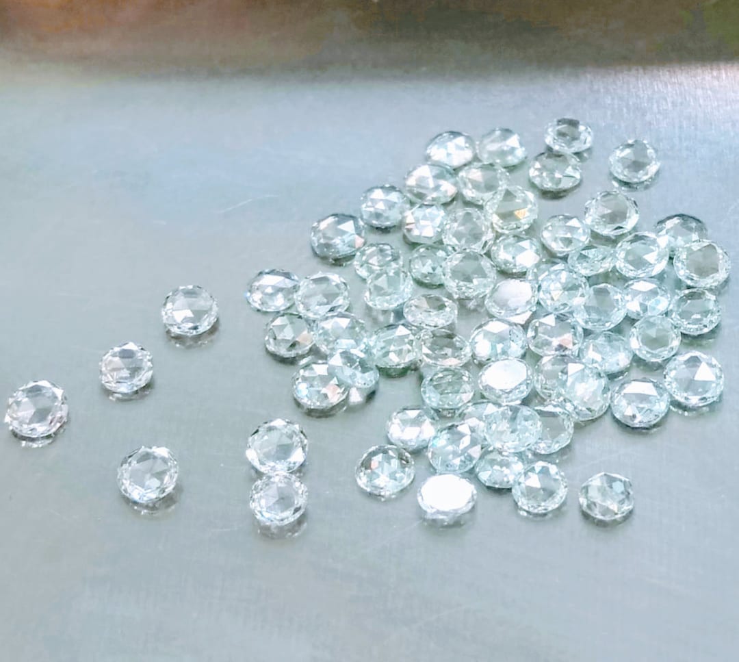 3mm White Diamond Natural White Diamond Rosecut Round Gems VS - Etsy
